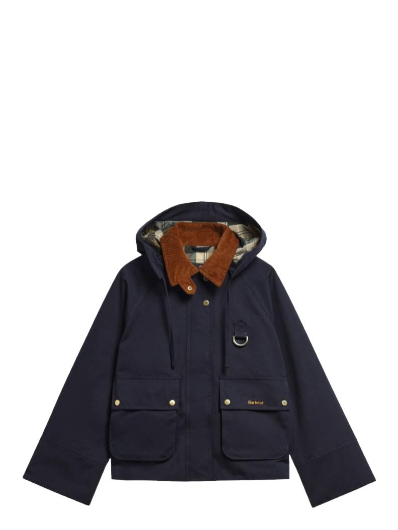 BARBOUR Barbour Detachable Hood Rain Jacket with Corduroy Collar